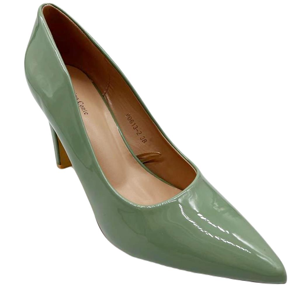 VALENTINO CONTE WOMENS COURT SHOE - GREEN PATENT | Paul Byron Shoes ...