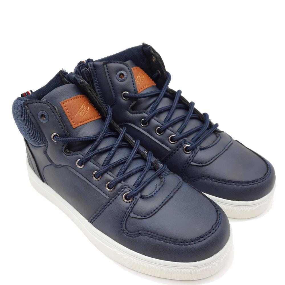 TOMMY BOWE BOYS ZIP LACE ANKLE BOOT - NAVY | Paul Byron Shoes | Ireland