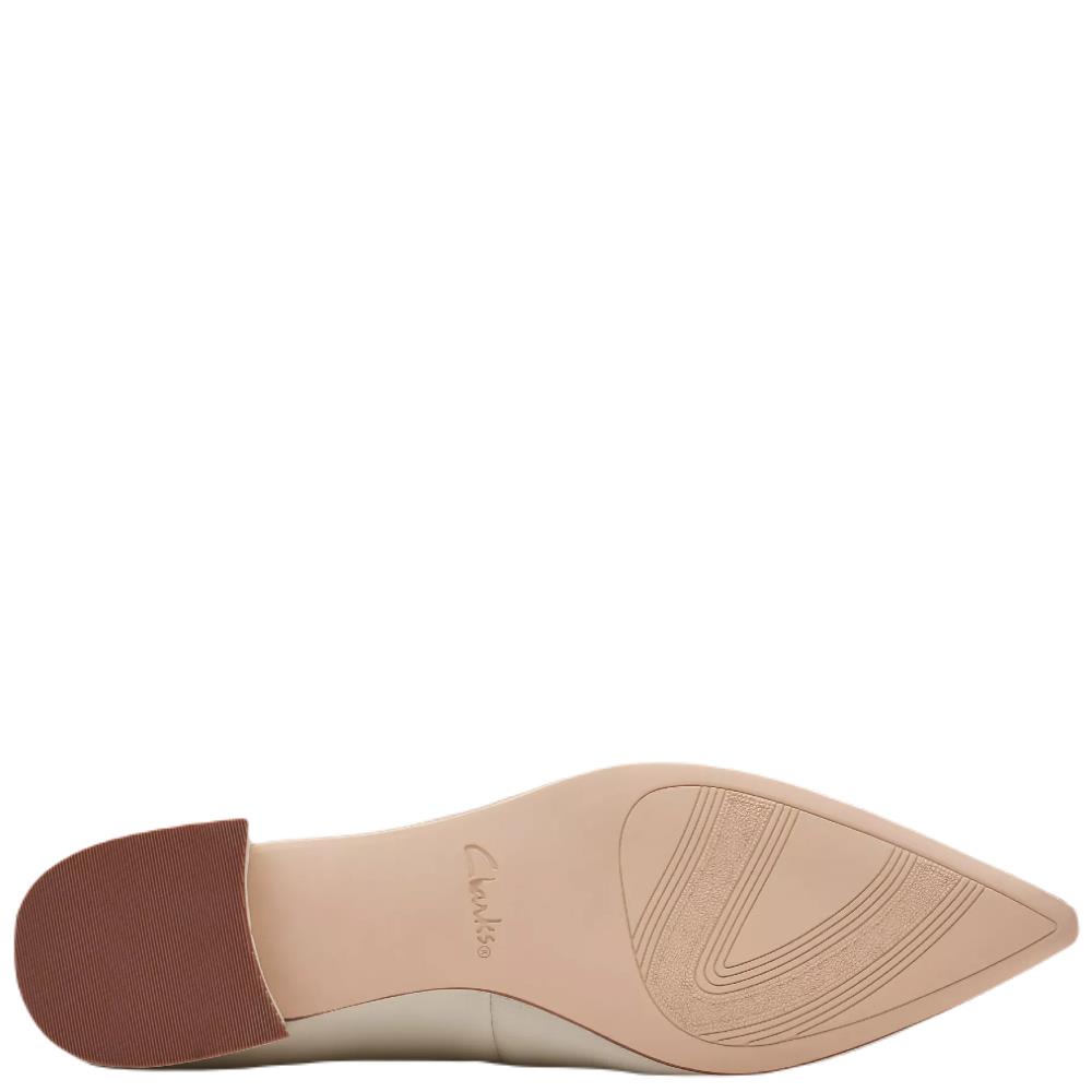 CLARKS WOMENS FLAT POINT TOE POMP - IVORY LEATHER | Paul Byron Shoes ...