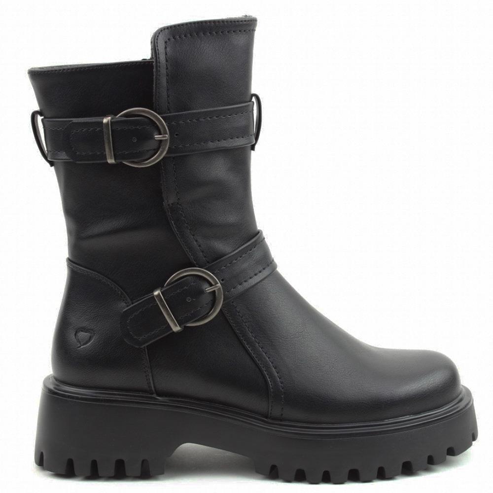 HEAVENLY FEET WOMENS ZIP ANKLE BOOT - BLACK | Paul Byron Shoes | Ireland