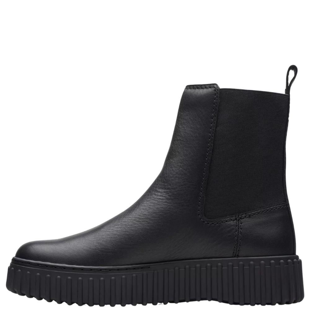 CLARKS WOMENS WEDGE CHELSEA BOOT - BLACK LEATHER | Paul Byron Shoes ...