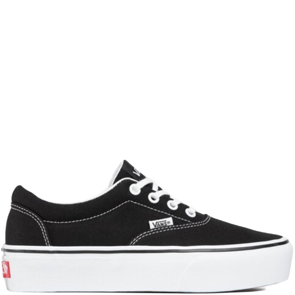 VANS WOMENS DOHENY PLATFORM LACE TRAINER - BLACK WHITE | Paul Byron ...