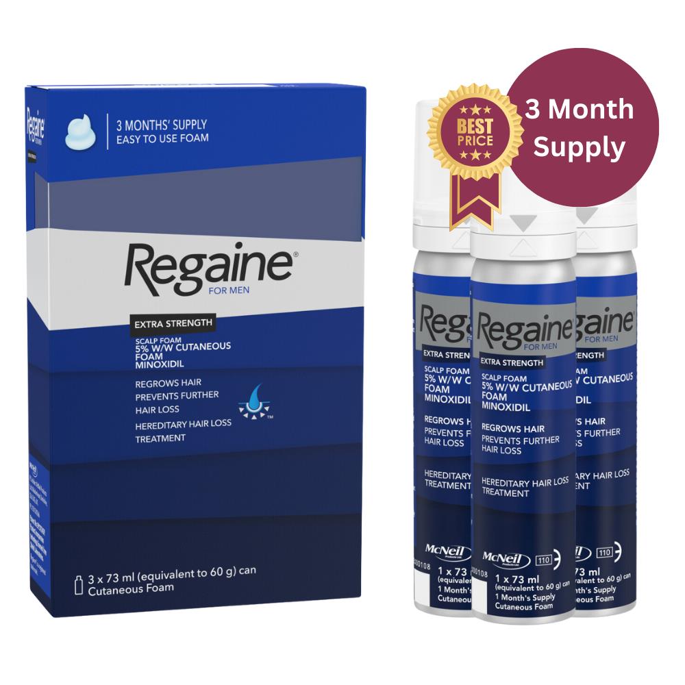 Regaine For Men Extra Strength Foam 5% Minoxidil | 3 month supply ...