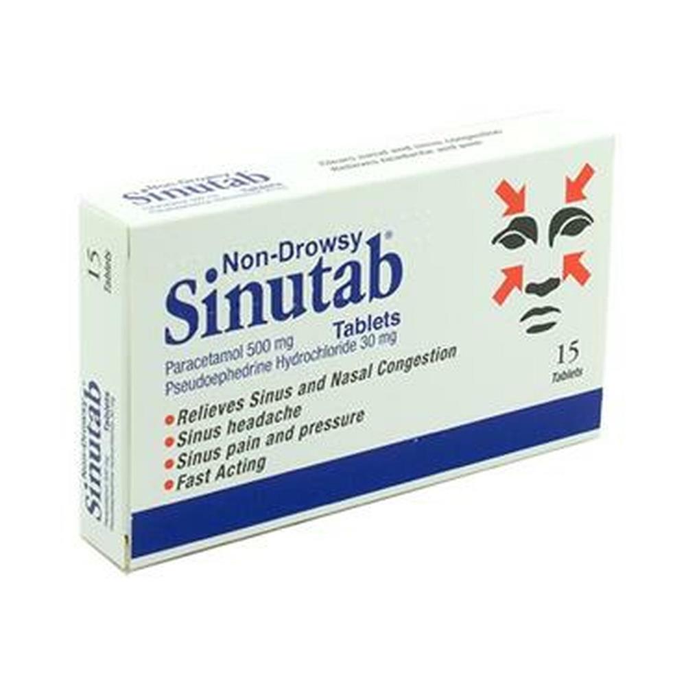 Sinutab 500mg/30mg Tablets 15 Pack | Pharmadirect | Killarney | Co ...