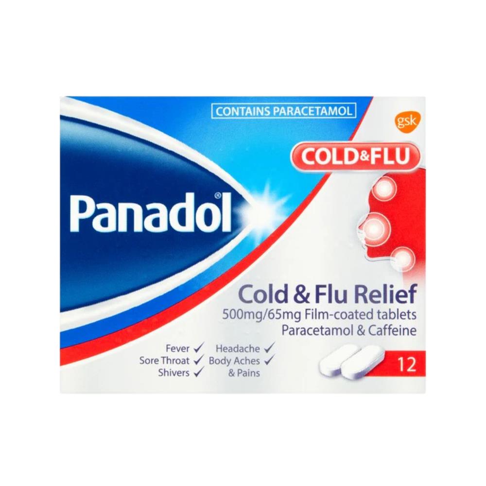 Panadol 500mg/65mg Cold & Flu Relief Tablets 12 Pack