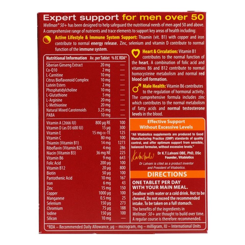 Vitabiotics Wellman 50+ 30 Tablets