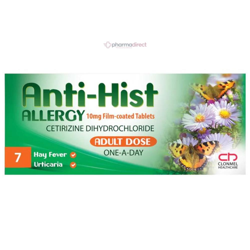 Anti-Hist Allergy Cetirizine (7 Tablets) | Pharmadirect | Killarney ...