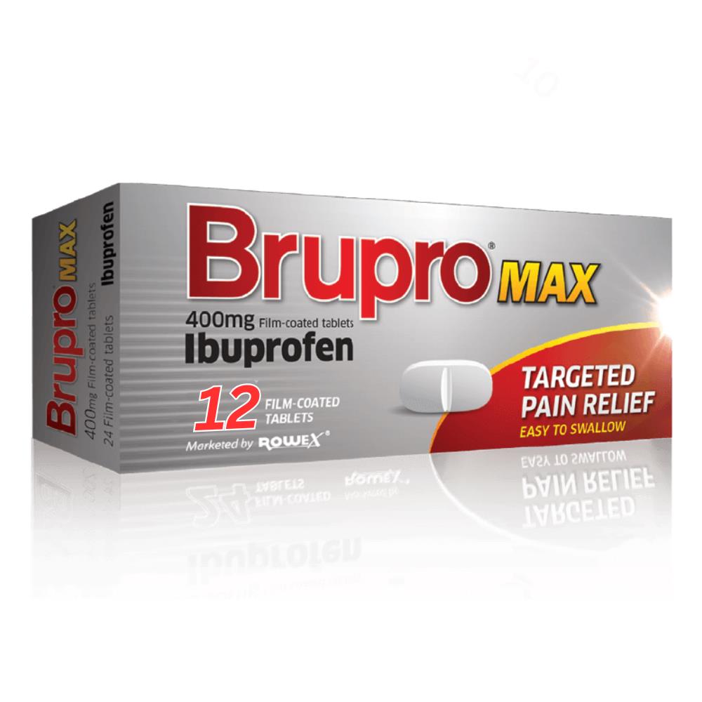 Brupro Max 400mg Ibuprofen - 12 Tablets