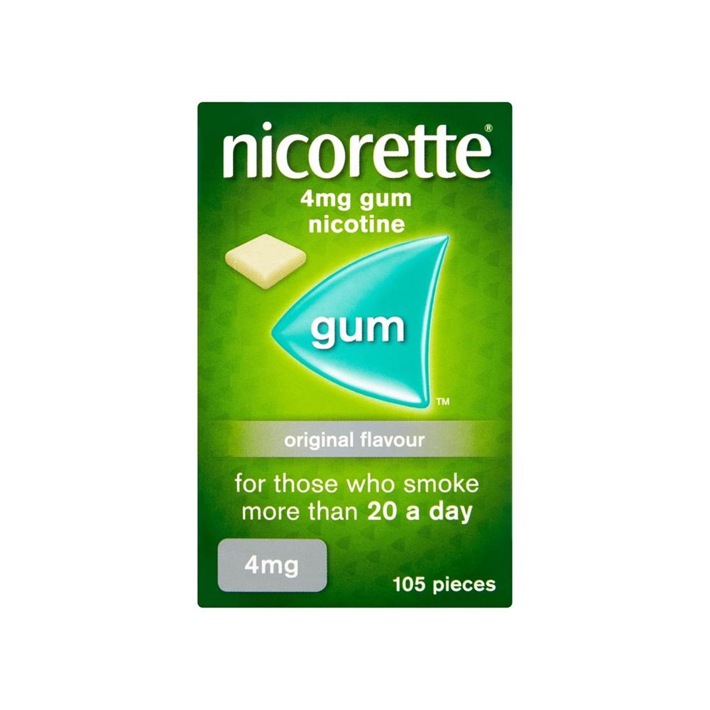 Nicorette® Original Chewing Gum, 4mg, 105 Pieces