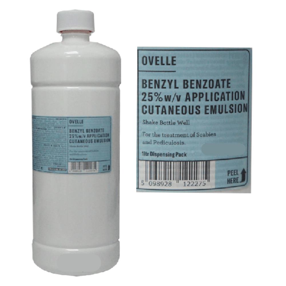 Benzyl Benzoate 25% x/v Application Cutaneous Emulsion 1 Litre