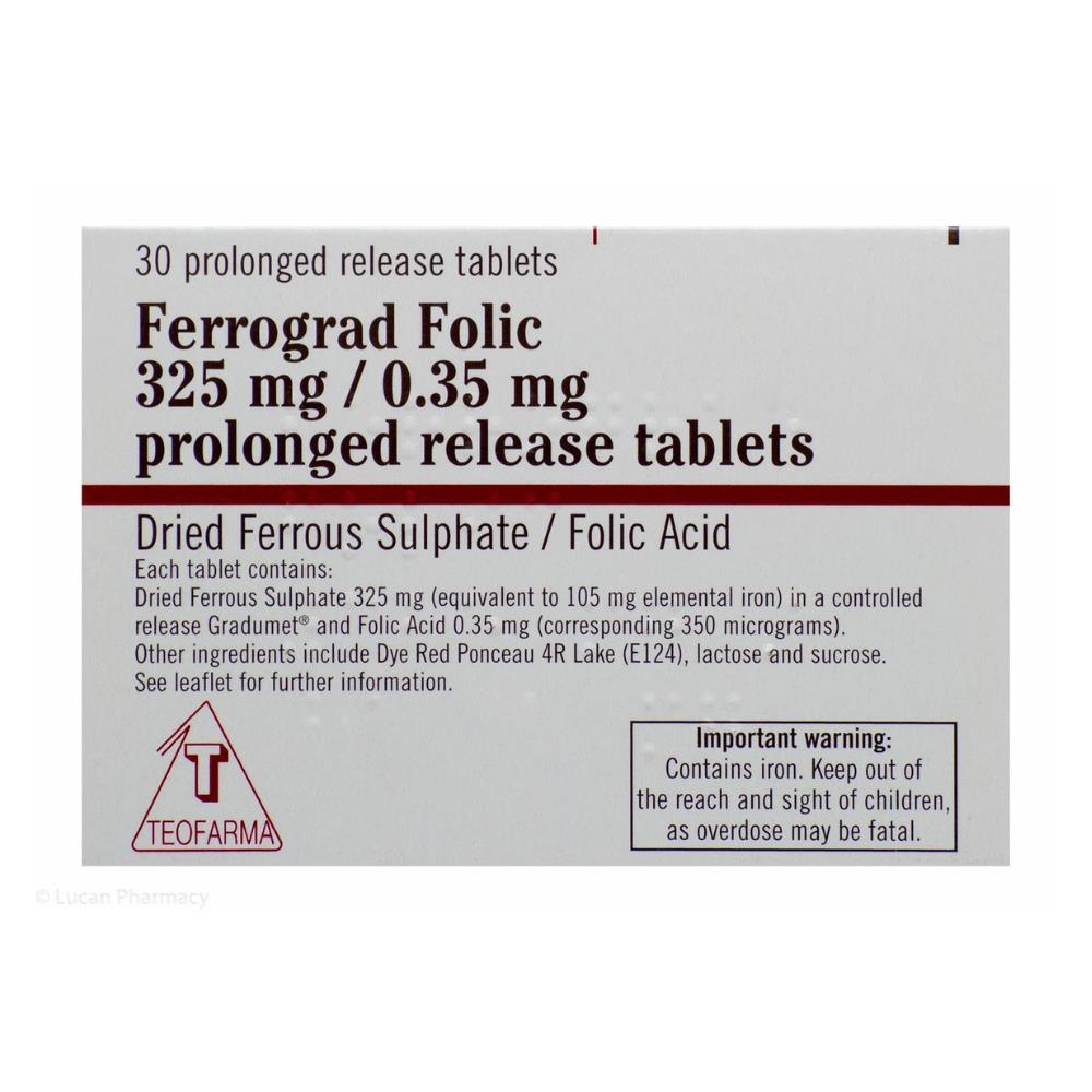 Ferrograd Folic 325/0.35mg Prolonged Release Tablets 30 Pack ...