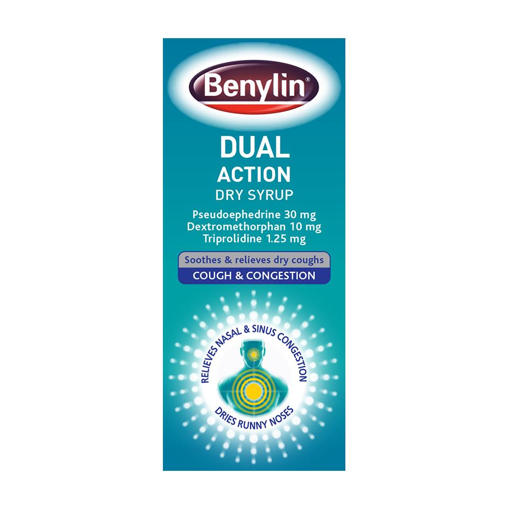 Order Benylin Dual Action Dry Syrup 100Ml Online | Molloys Pharmacy