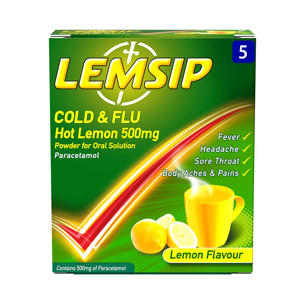 LEMSIP COLD & FLU LEMON 5 SACHETS | Molloys Pharmacy | Ireland