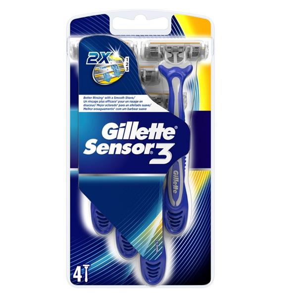 GILLETTE SENSOR 3 SMOOTH 4 PACK | Molloys Pharmacy | Ireland