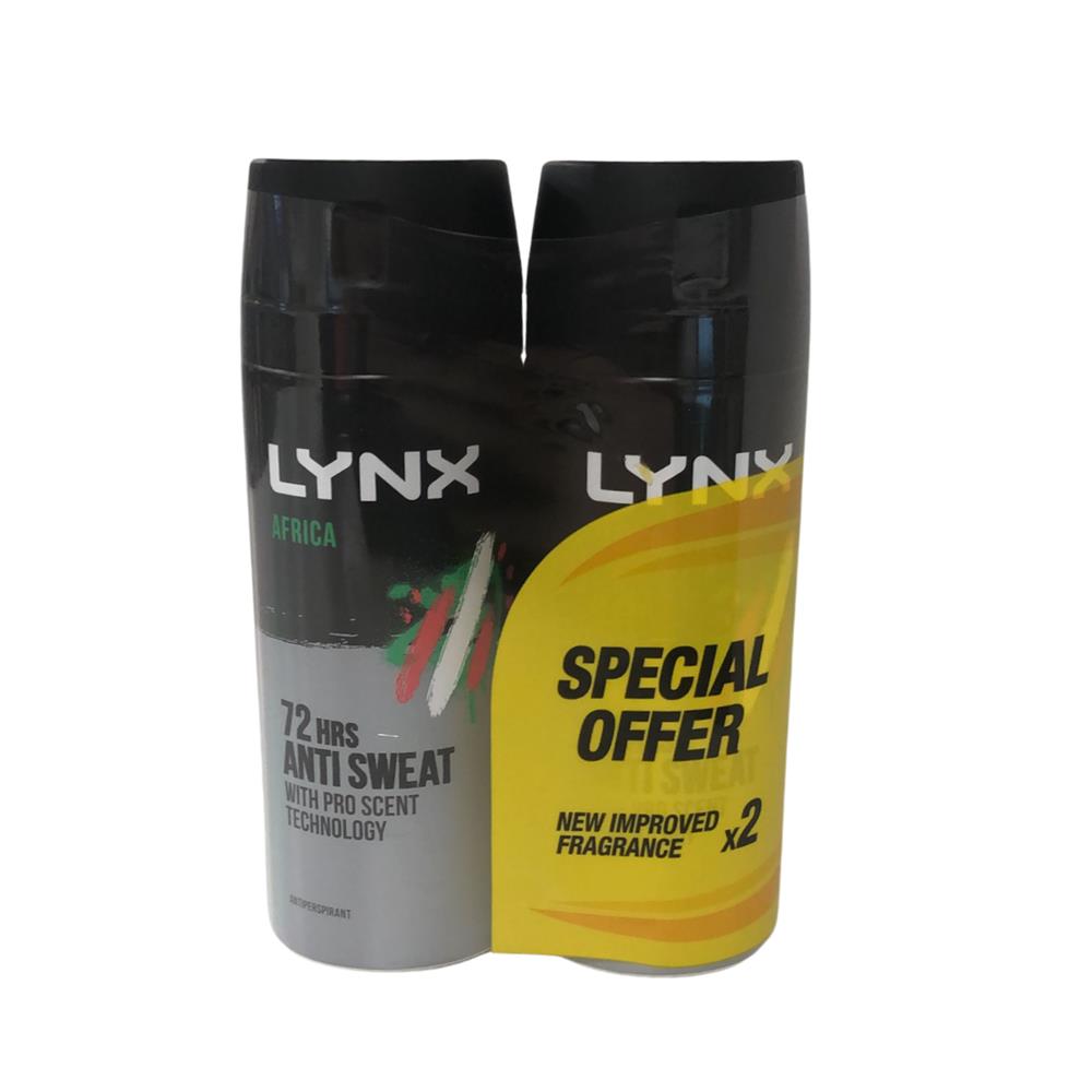 LYNX AFRICA DRY ANTI-PERSPIRANT TWIN PACK | Molloys Pharmacy | Ireland