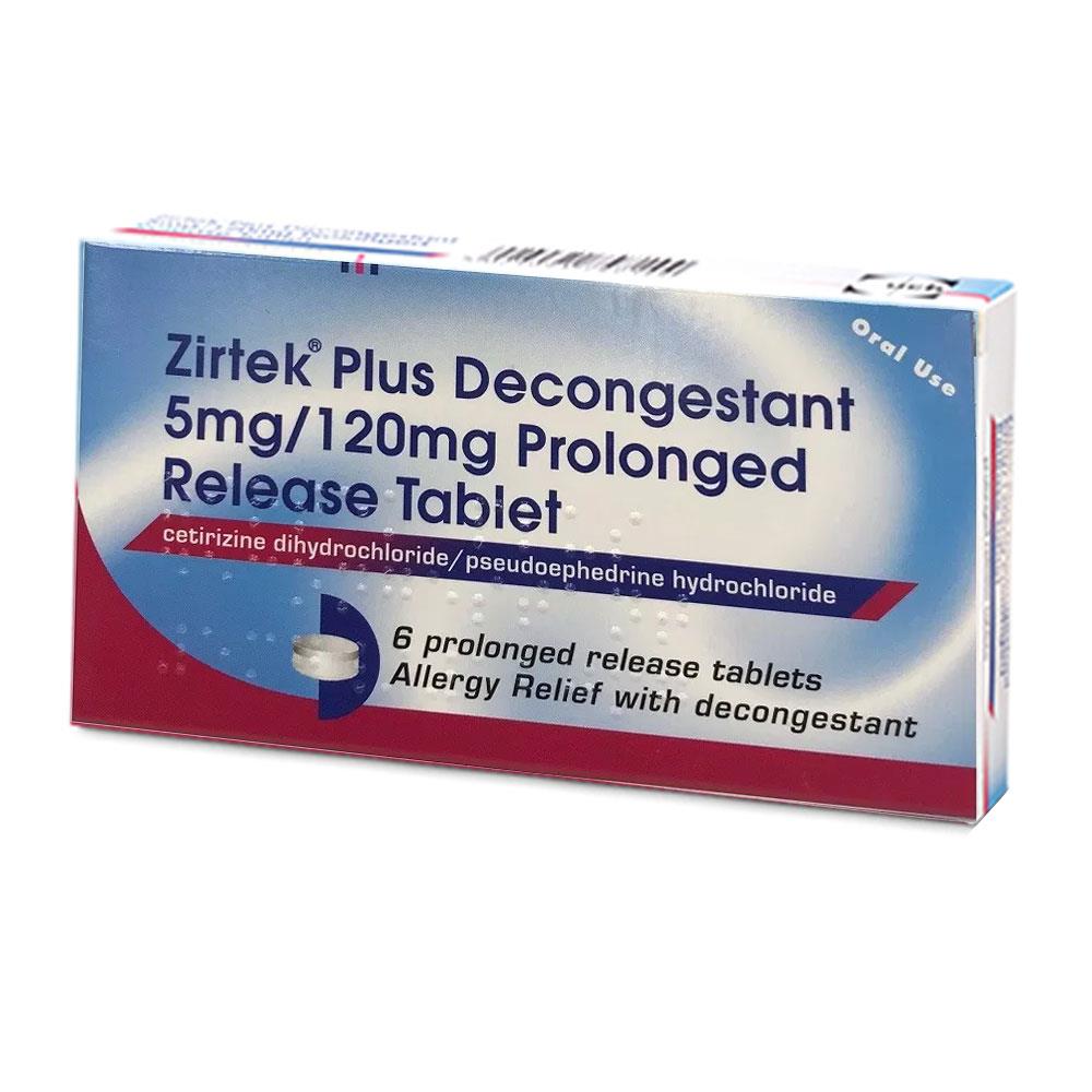 ZIRTEK PLUS ALLERGY RELIEF PLUS DECONGESTANT 6 TABLETS | Molloys Pharmacy | Ireland