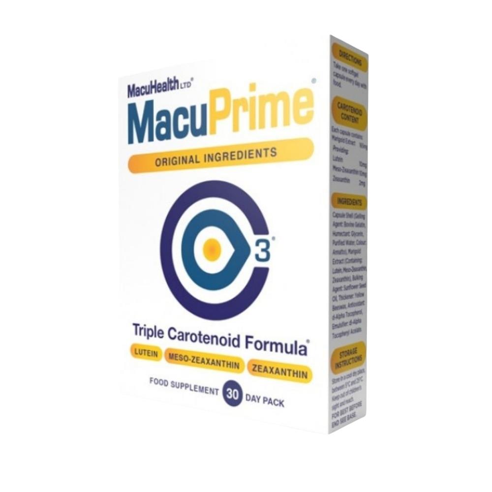 MACUHEALTH MACUPRIME TRIPLE CAROTENOID FORMULA 30 CAPSULES | Molloys ...
