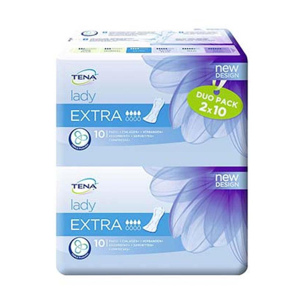 Buy Tena Lady Extra Duo Pack 2 X 10 Pads | Molloys Pharmacy