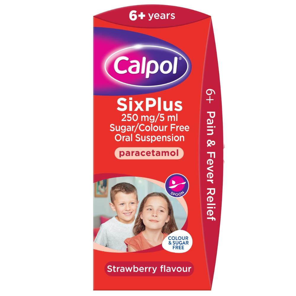 CALPOL 6+ SF STRAWBERRY 140ML | Molloys Pharmacy | Ireland