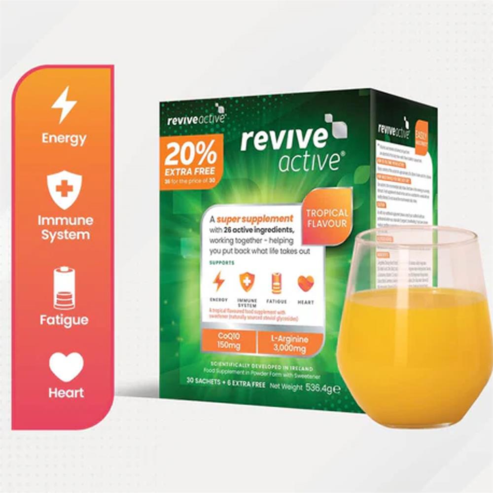REVIVE ACTIVE TROPICAL FLAVOUR 30+6 SACHETS | CH Tralee | Ireland
