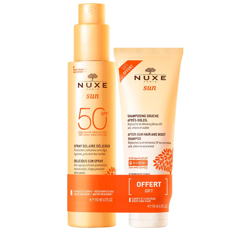 DELICIOUS SUN SPRAY SPF50 + FREE AFTER SUN HAIR & BODY SHAMPOO 100ML ...
