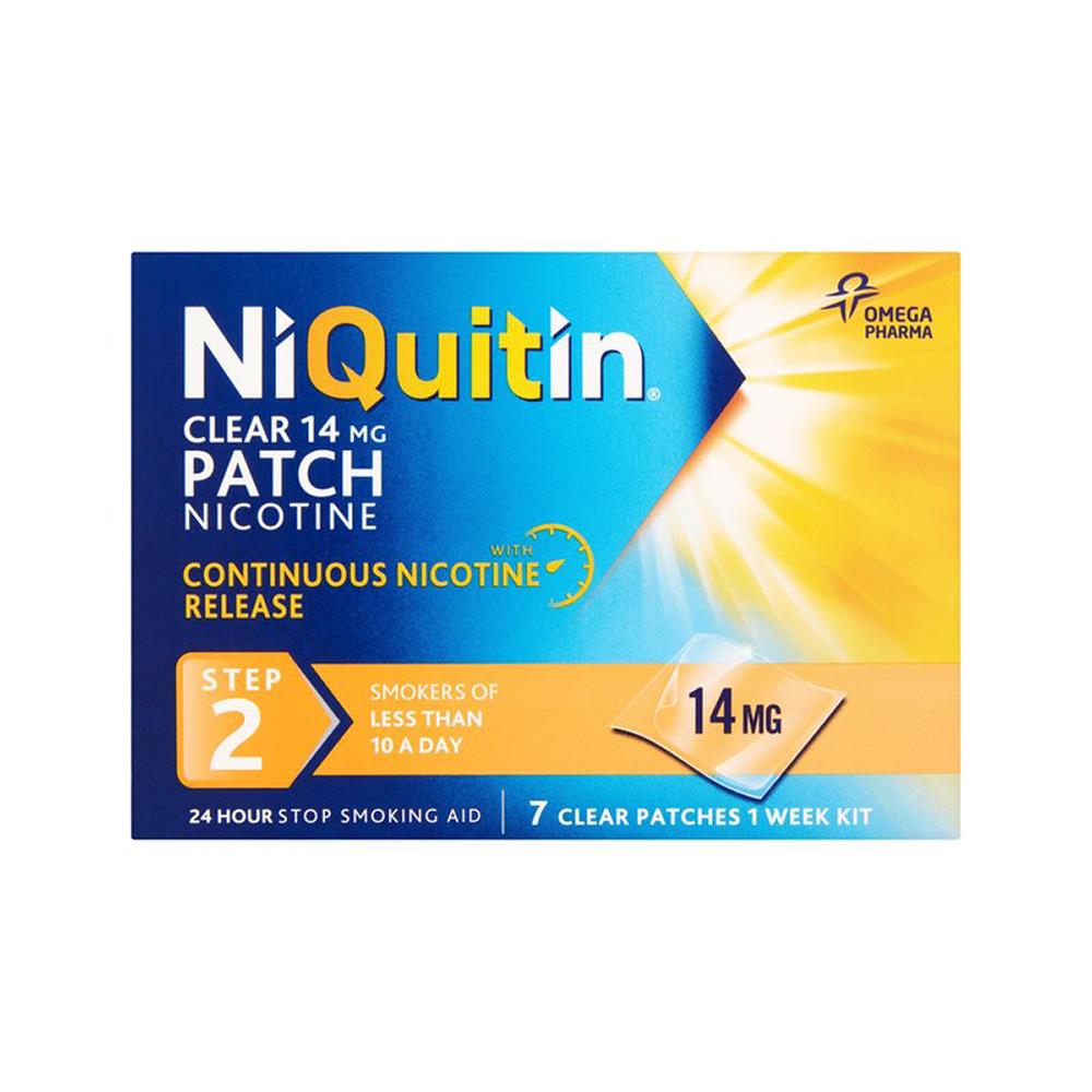 NIQUITIN CLEAR 14MG NICOTINE PATCH STEP 2 – DAILY CRAVING SUPPORT | CH ...
