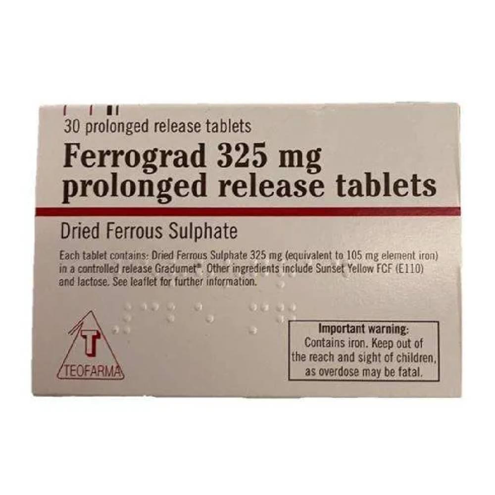FERROGRAD DRIED FERROUS SULPHATE 30'S 325MG | CH Tralee | Ireland