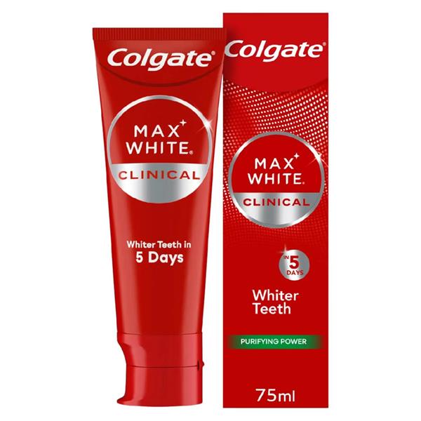 COLGATE MAX WHITE CLINICAL TOOTHPASTE 75ML | CH Tralee | Ireland