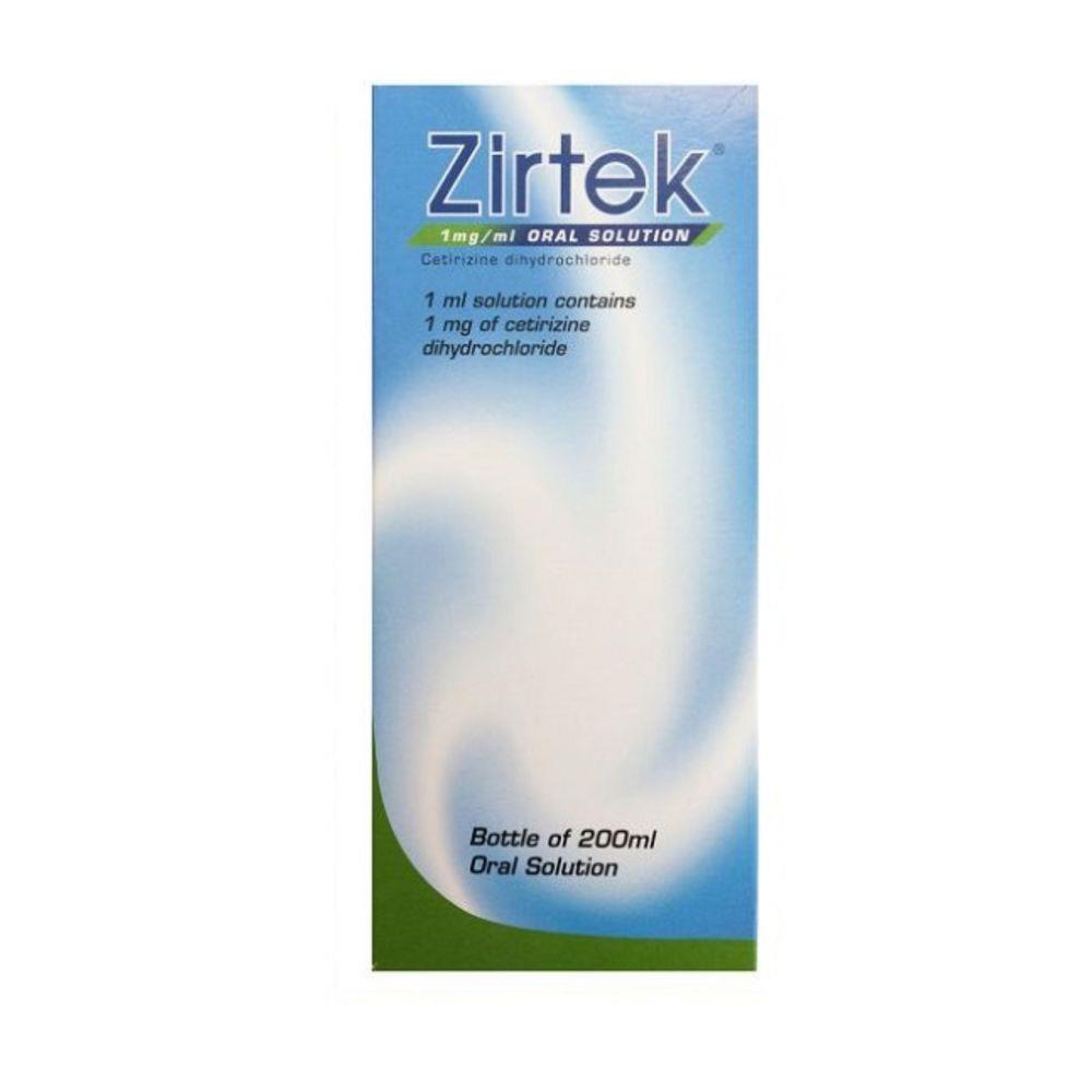 ZIRTEK ORAL SOLUTION 1MG/ML 200ML | McCormacks Pharmacy and Beauty ...