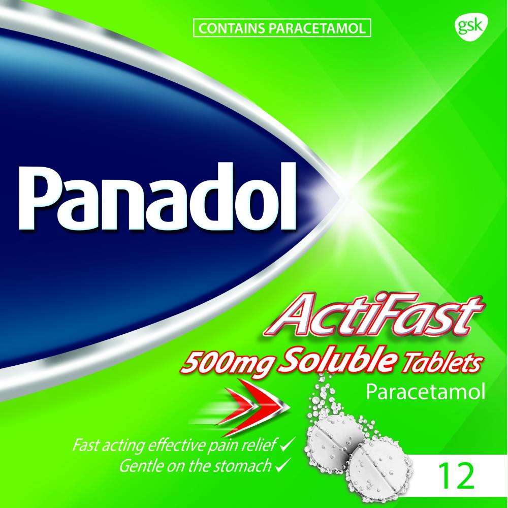 Panadol ActiFast 500mg Soluble Tablets 12