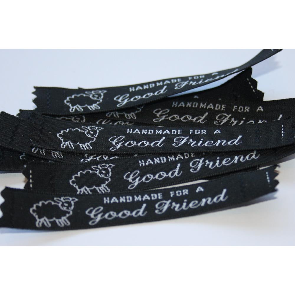 4 x Handmade For A Good Friend labels (Black) | Springwools.com | Ireland