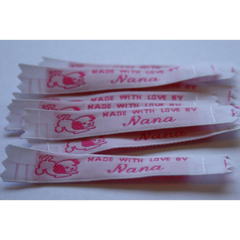 4 x Made With Love By Nana labels (pink) | Springwools.com | Ireland