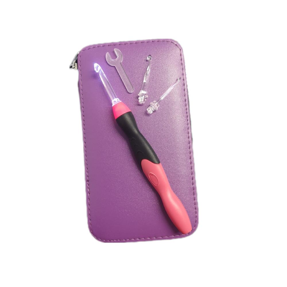 Rechargeable LED illuminated Crochet Hook Gift Set 9 different sizes ...