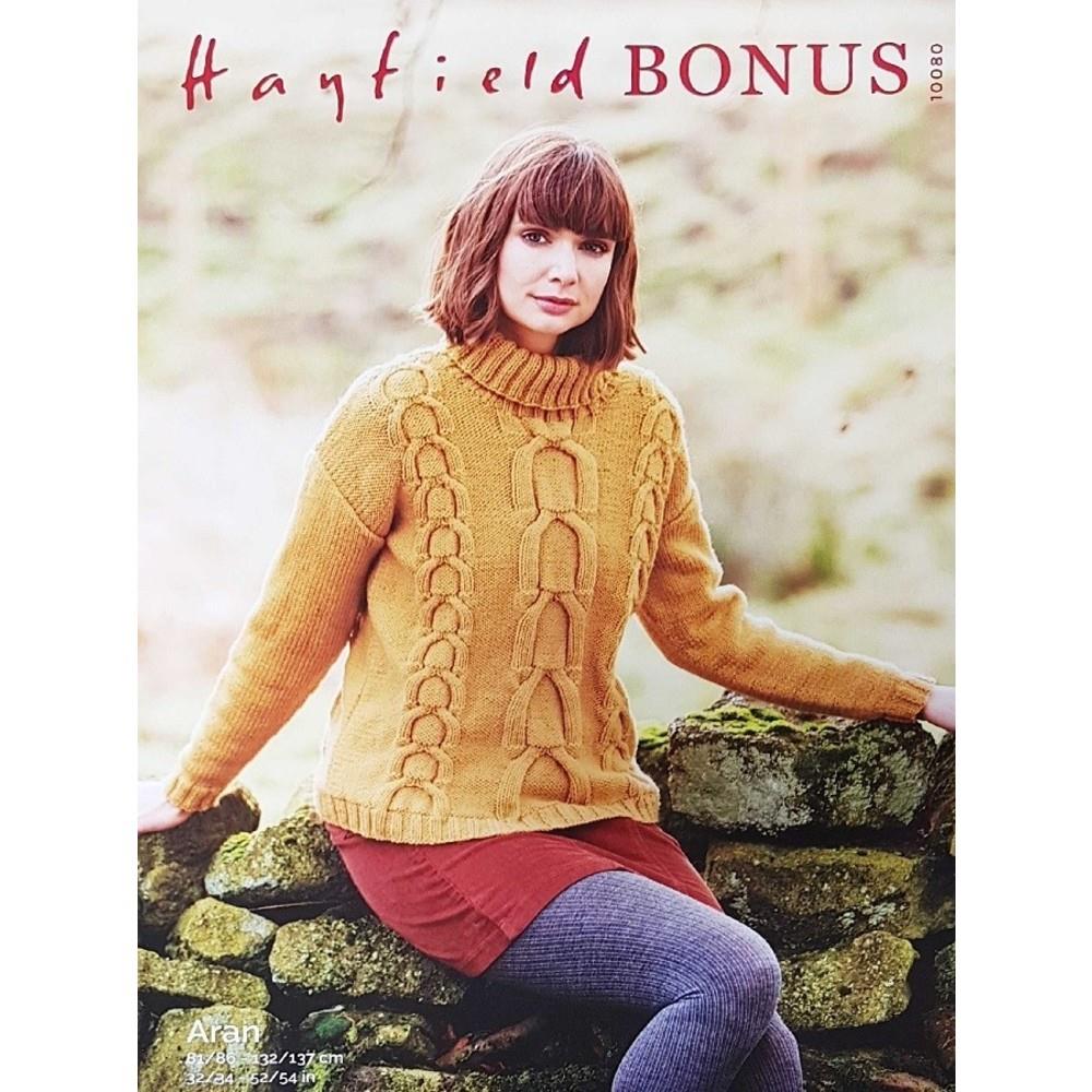 Hayfield Pattern 10080 Aran Sweater | Springwools.com | Ireland