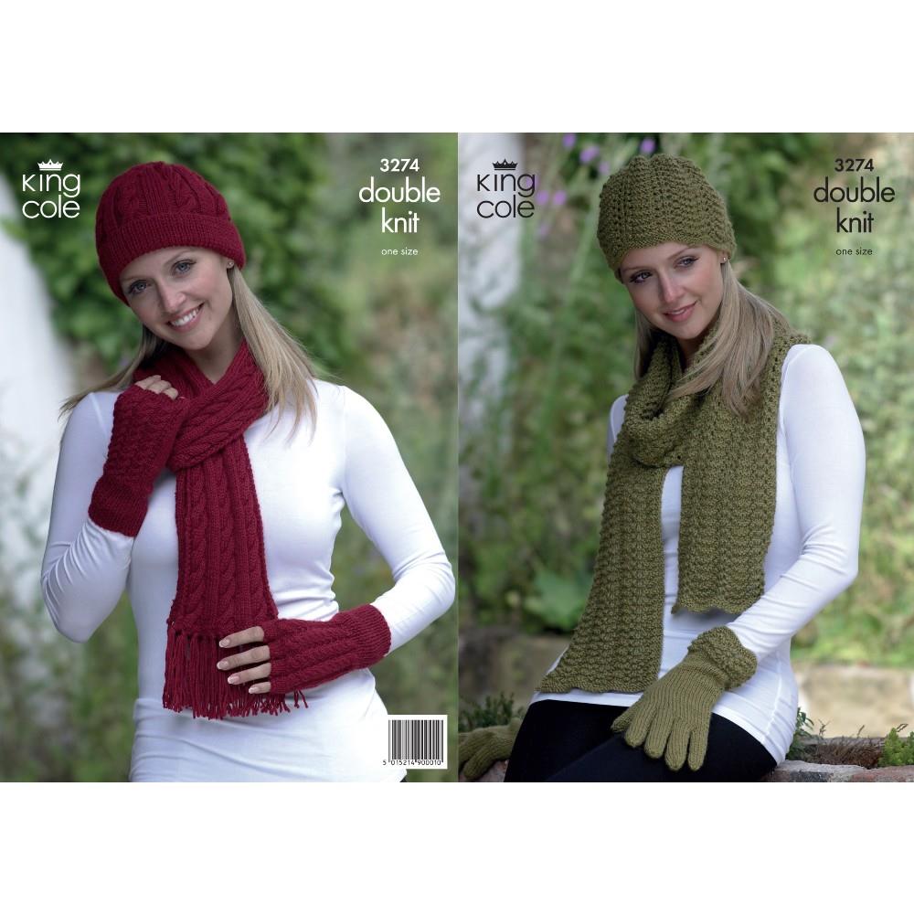 King Cole Pattern #3274 Hats, Scarves & Gloves in Baby Alpaca DK