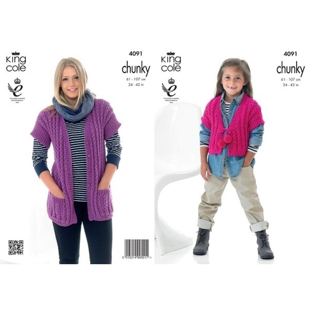 King Cole Pattern 4091 Waistcoats in Big Value Chunky | Springwools.com ...