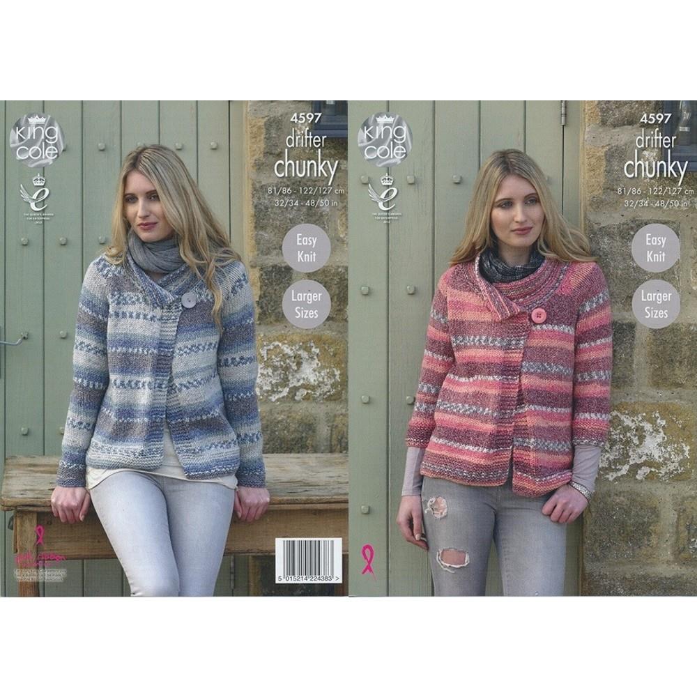 King Cole Pattern 4597 Ladies Jackets in Drifter Chunky | Springwools ...
