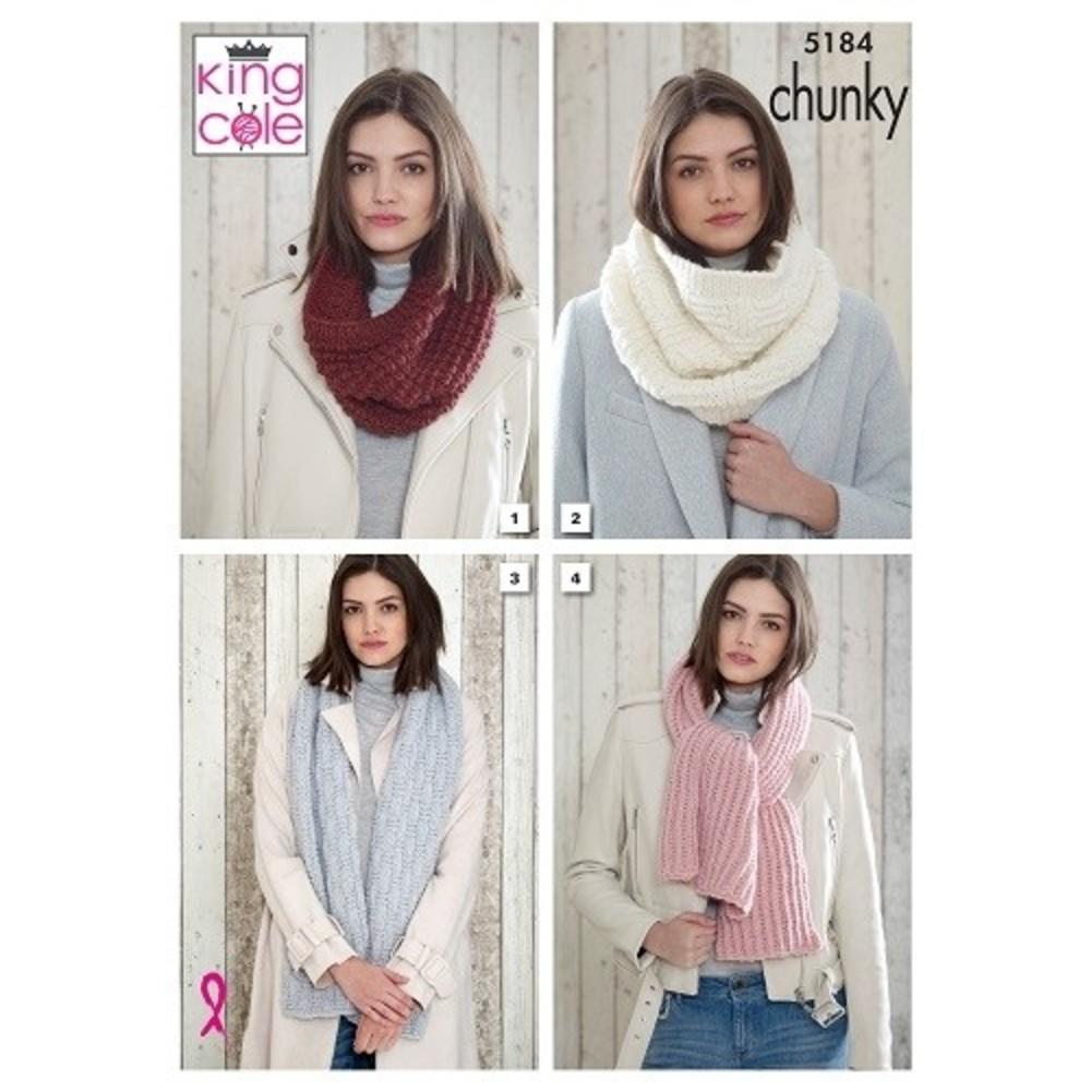 King Cole Pattern #5184 Snoods & Scarves in Timeless Chunky ...