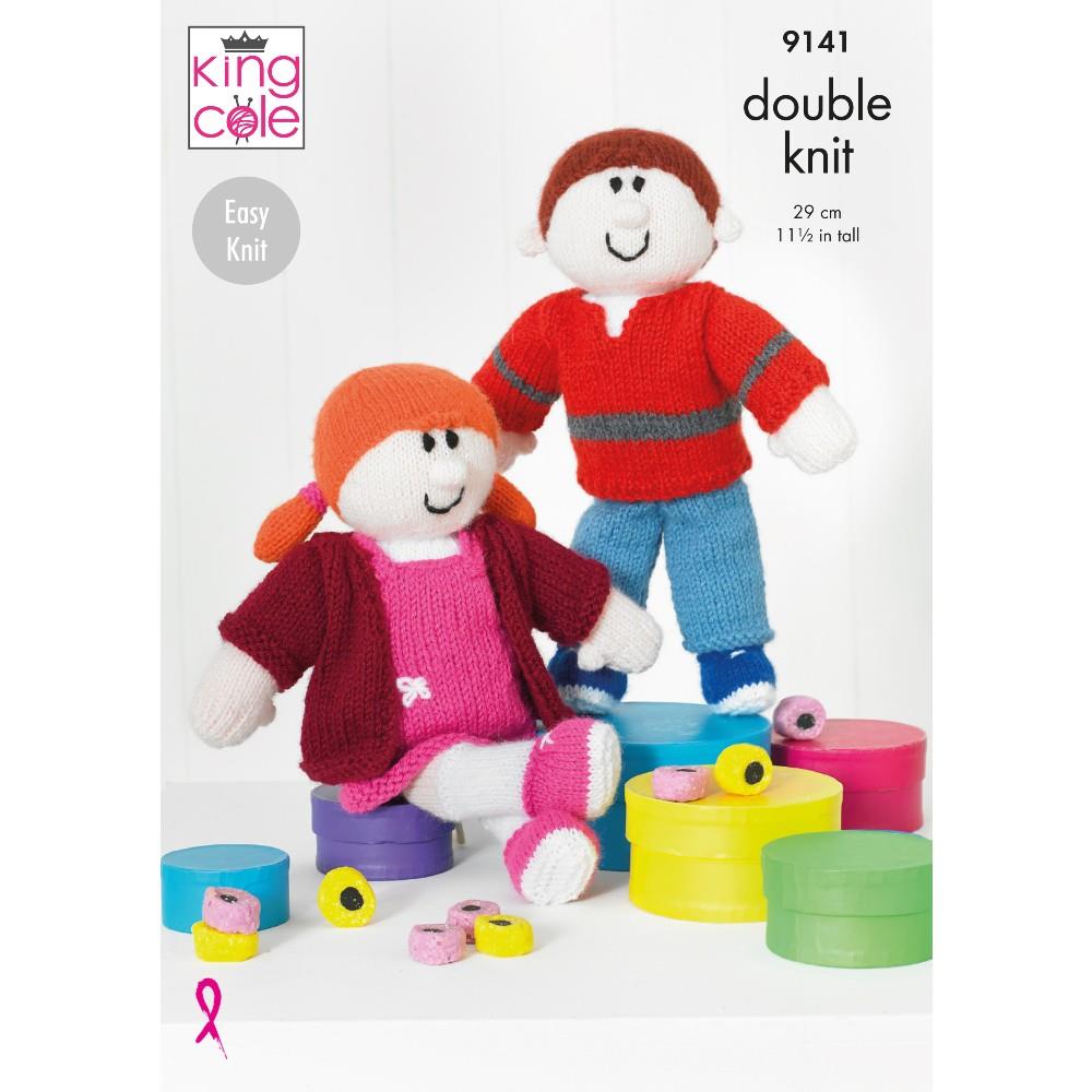 King Cole Pattern #9141 Rag Dolls in Big Value DK