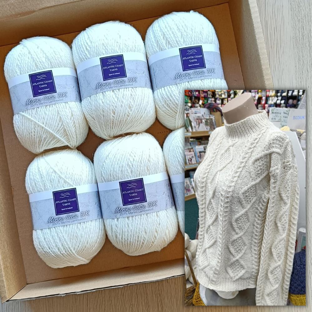 Merino Celtic DK Cable Sweater Gift Box Pack 8455 | Springwools.com ...