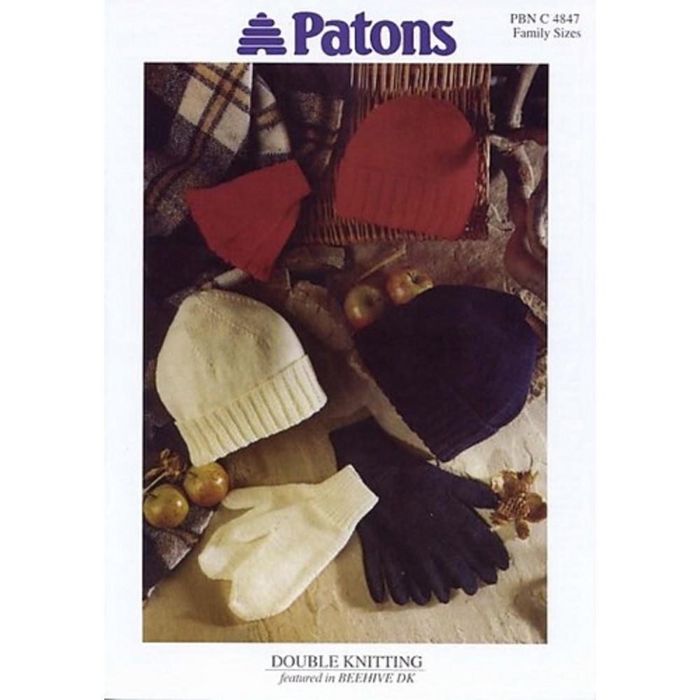 Patons Pattern 4847 Hats, Mitts & Gloves (Family Sizes) | Springwools ...