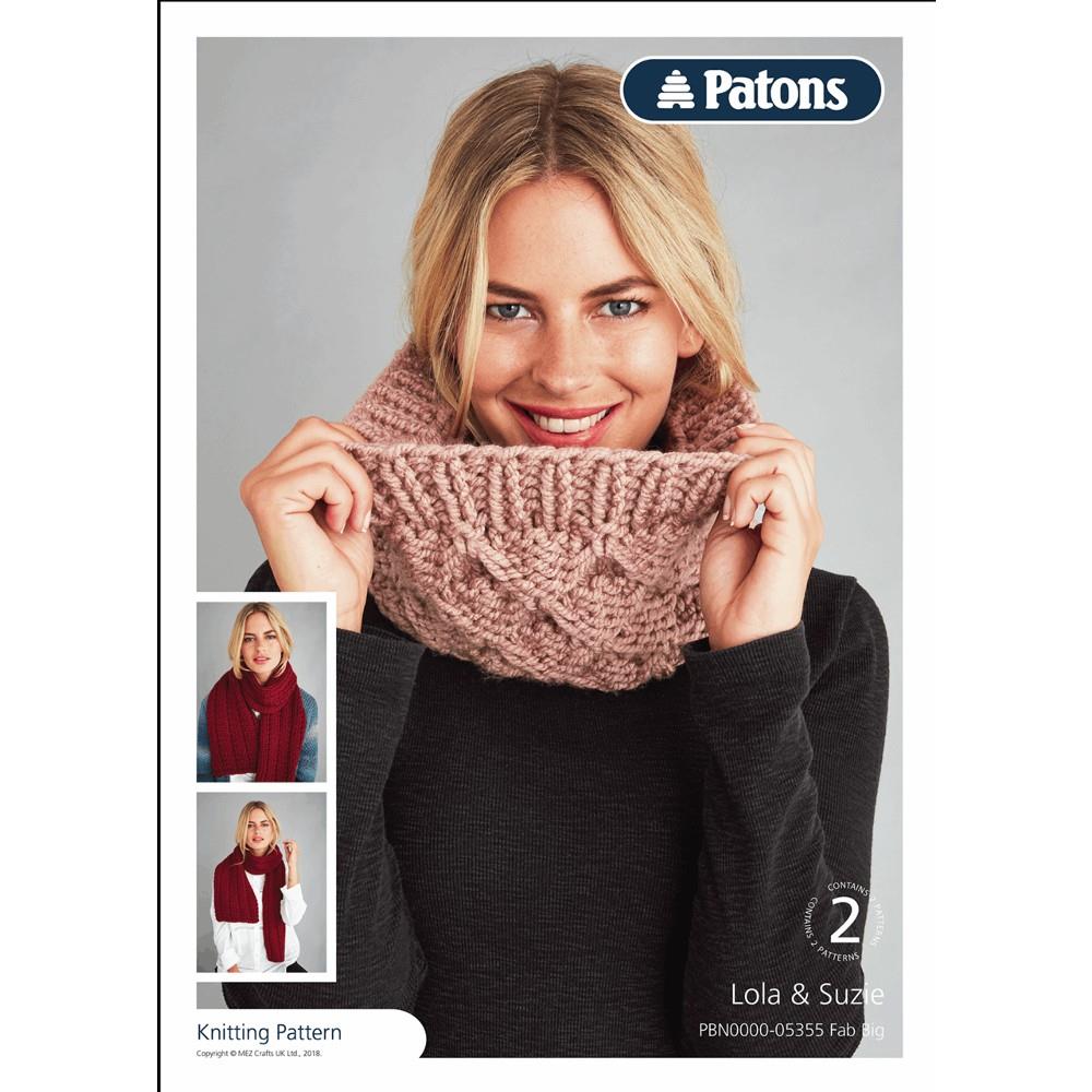 Patons Pattern #5355 Scarf & Cowl in Fab Big Colour