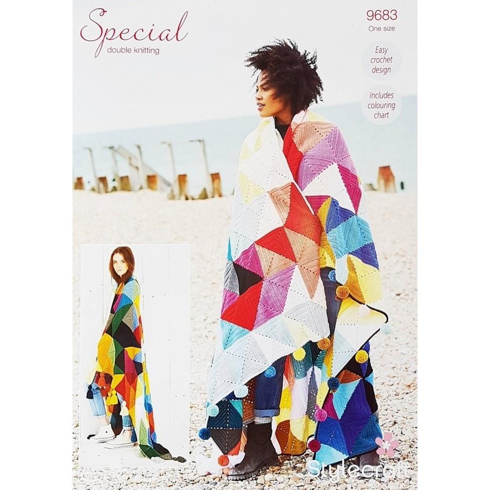 Stylecraft Tessellation Crochet Blanket Pattern 9683 in DK ...