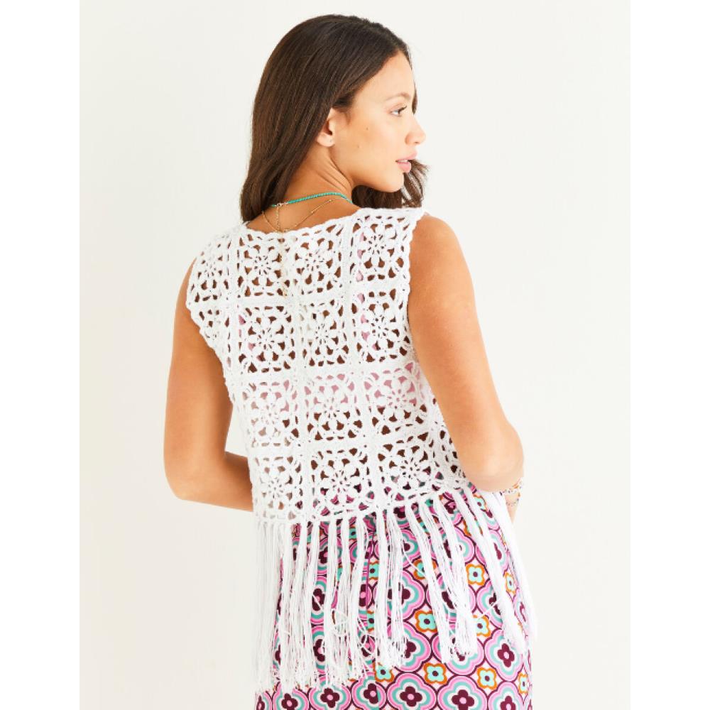 10529 White Crochet Waistcoat Yarn & Pattern Pack | Springwools.com ...