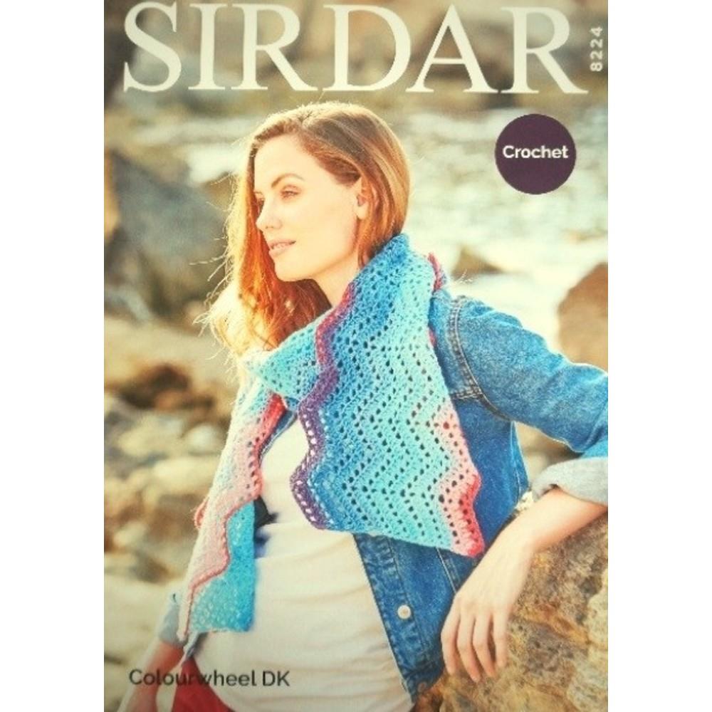 Sirdar Pattern 8224 Crochet Scarf in Colourwheel DK | Springwools.com ...