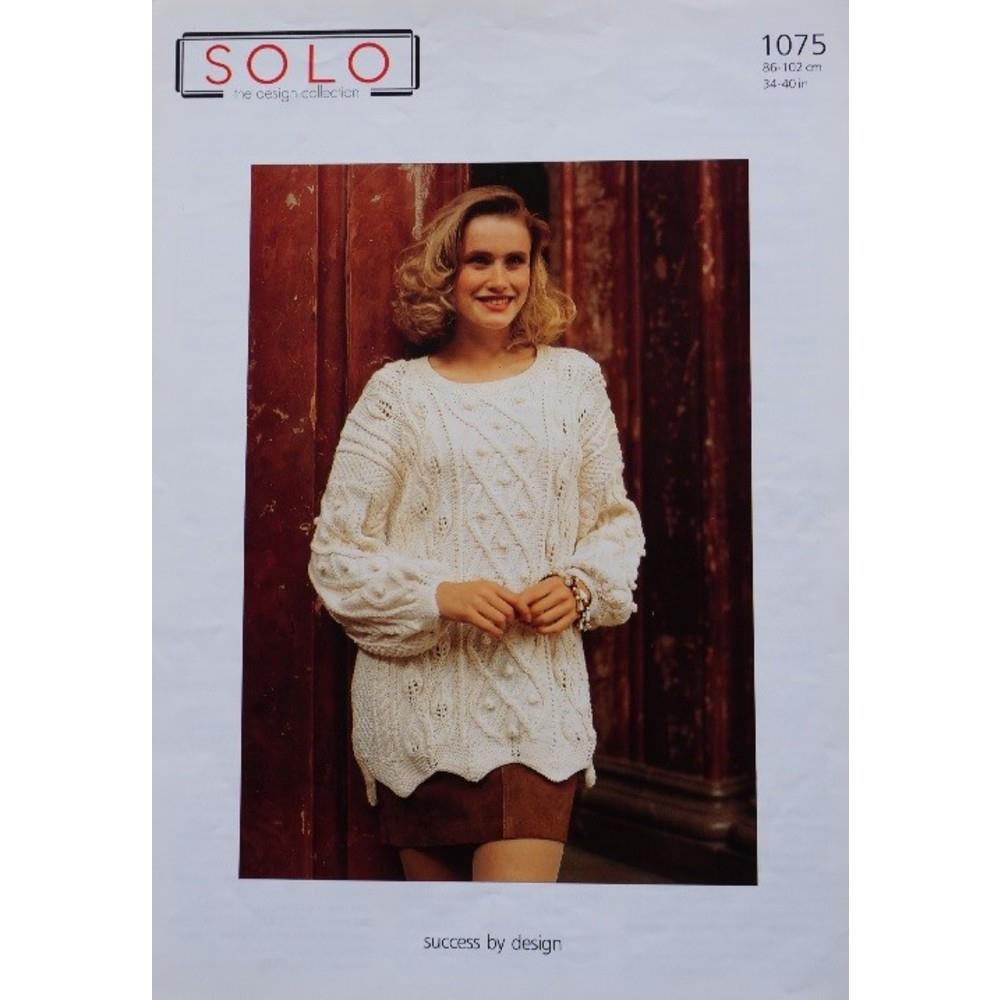 Solo Pattern 1075 Aran Sweater | Springwools.com | Ireland