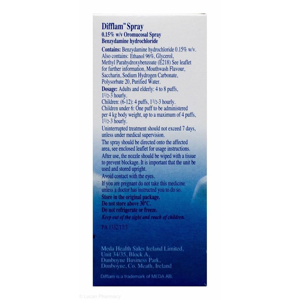 DIFFLAM SPRAY 15MG 30ML | Rochfords Pharmacy and Beauty | Ireland