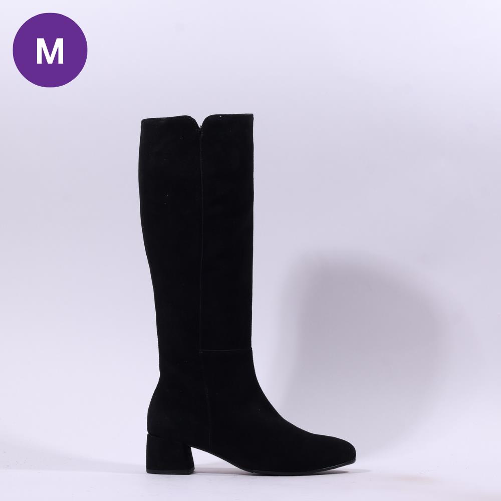Gabor Ashby Low Knee High Medium Calf - Black Suede | Vaughan Shoes ...