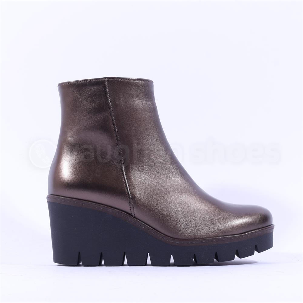 Gabor Utopia Platform Wedge Boot - Metallic | Vaughan Shoes | Ireland