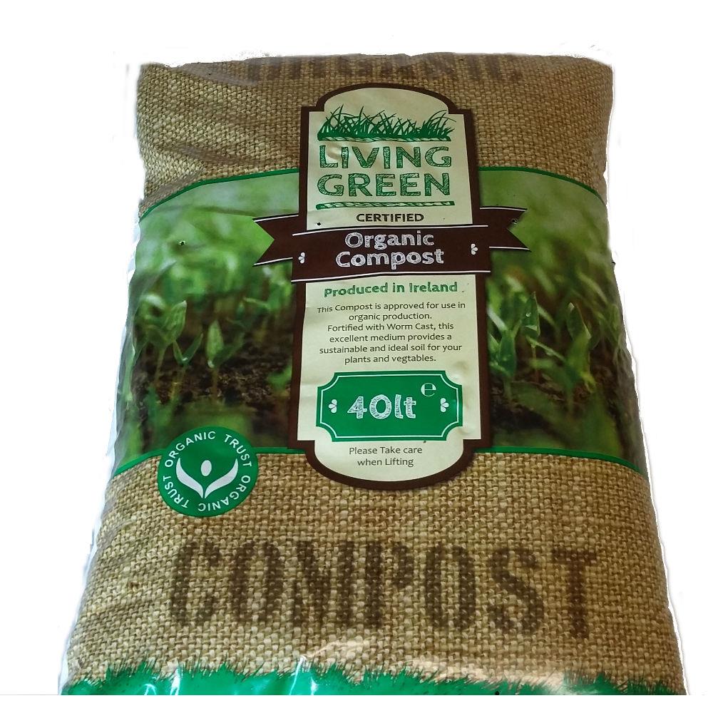 LIVING GREEN ORGANIC COMPOST 40L | Clonmel Garden Centre | Ireland